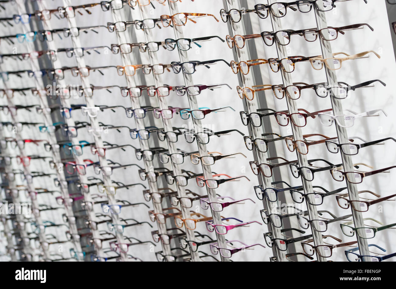 Glasses are on display at the 'Opti' international trade show for ...