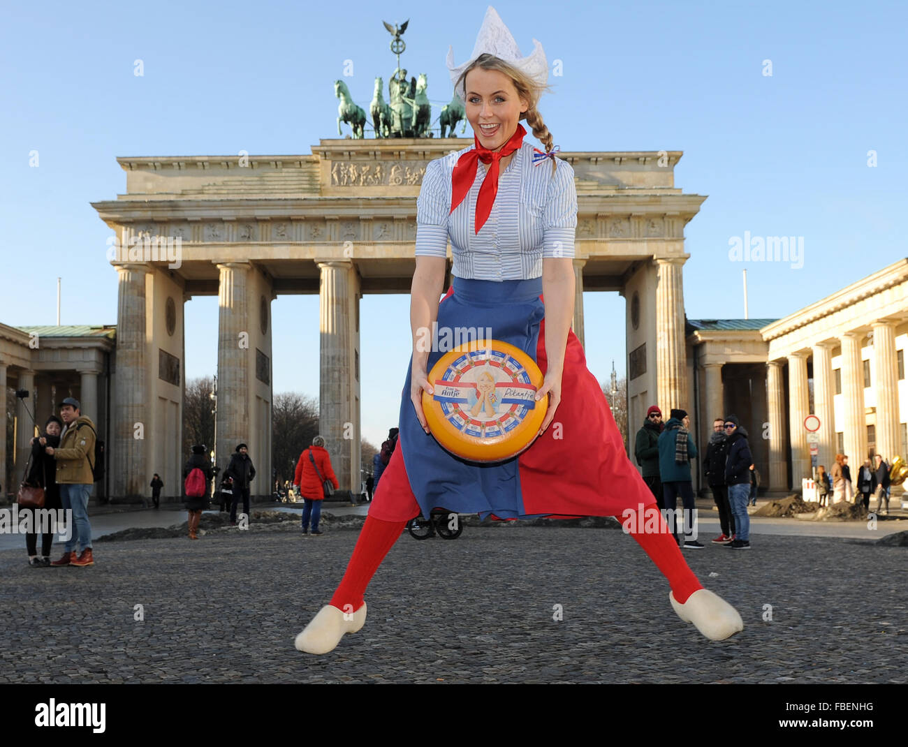 Berlin, Germany. 14th Jan, 2016. Dutch cheese queen Floor Schothorst ...