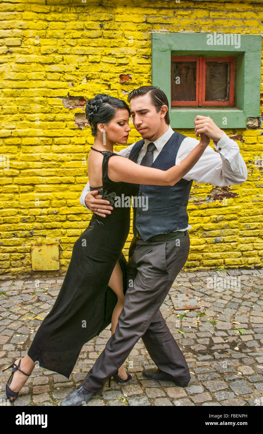 Buenos Aires Argentina La Boca tango dance with couple on street with ...