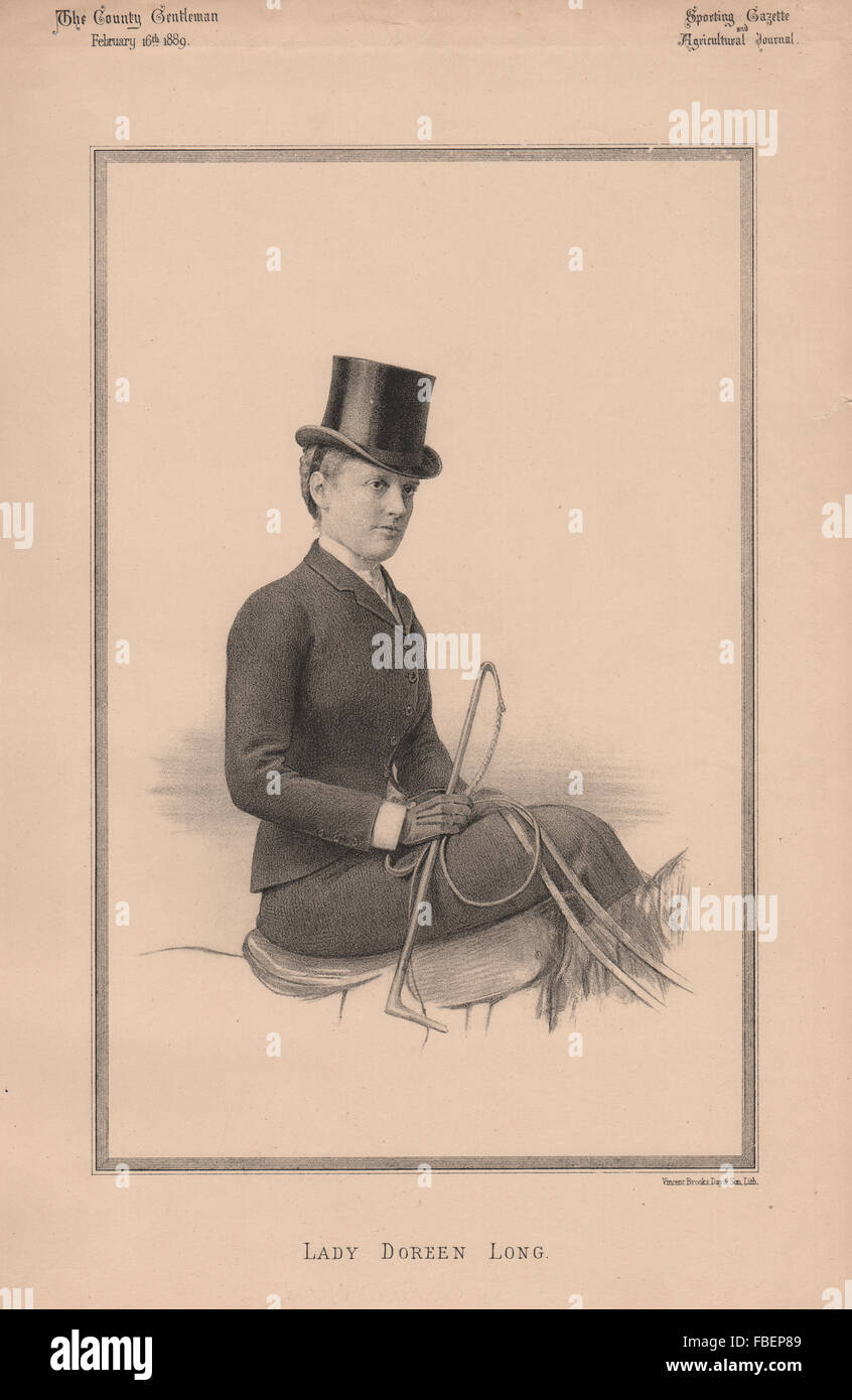 Lady Doreen Long , antique print 1889 Stock Photo - Alamy