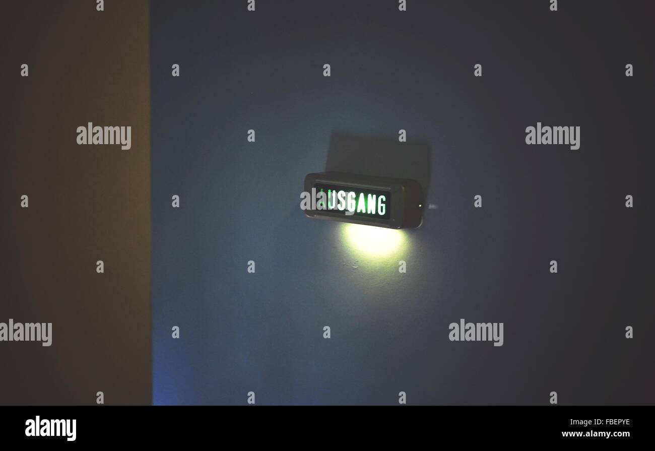 Illuminated Information Sign In Building Stock Photo - Alamy