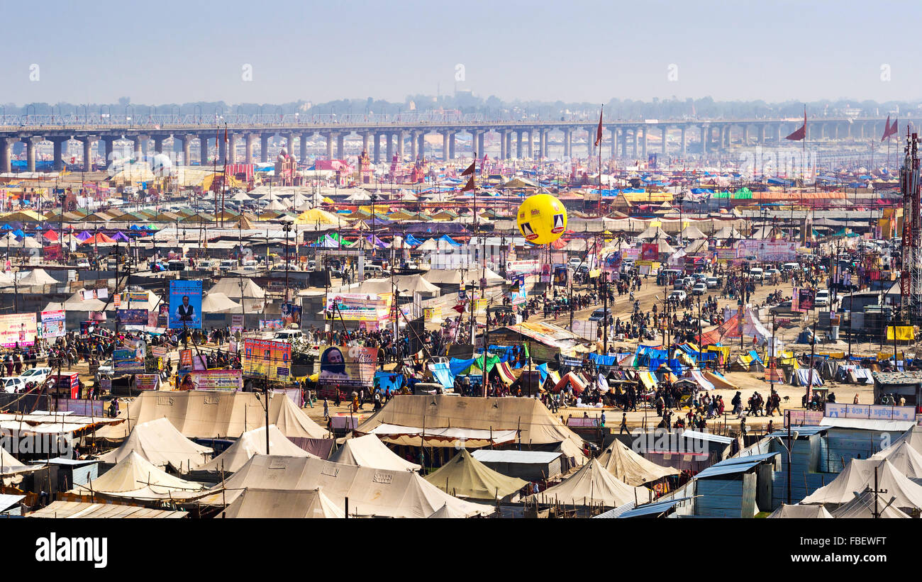 Aerial view of the Kumbh Mela festival, the world's largest religious ...