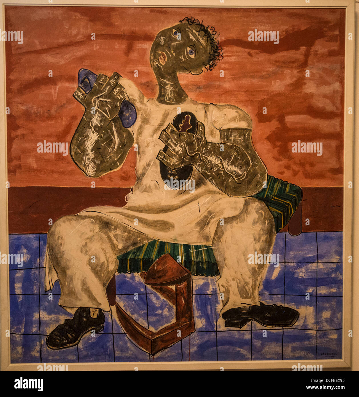 Painting 'The shoemaker' by Candido Portinari, 1941, Museu da Chácara ...