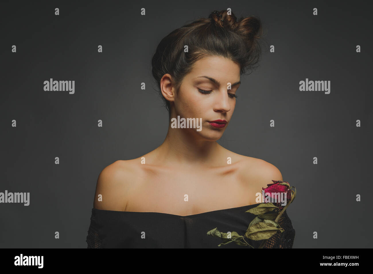 Beautiful rose with copy space hi-res stock photography and images - Alamy