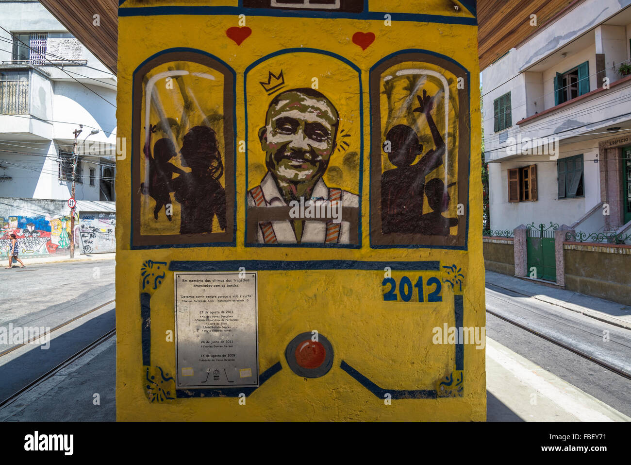 Tram station, Largo do Curvelo, Santa Teresa, Rio de Janeiro, Brazil ...