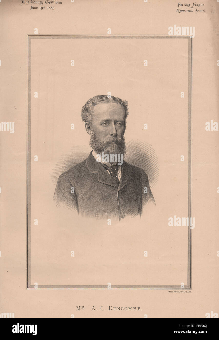 Mr. A.C. Duncombe, antique print 1889 Stock Photo - Alamy