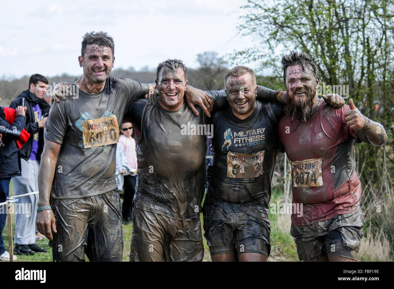 Runners at obstacle course race, UK Stock Photo - Alamy