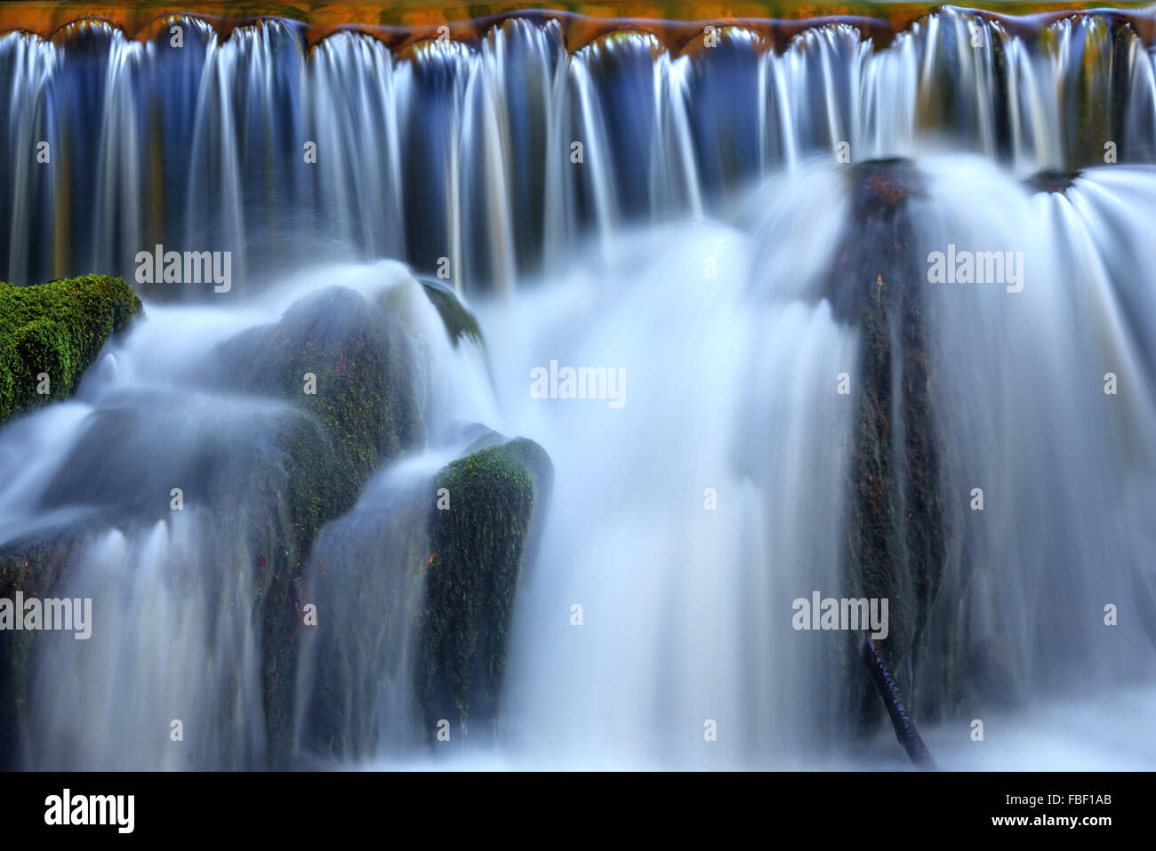 waterfall cascades and stone closeup Stock Photo - Alamy