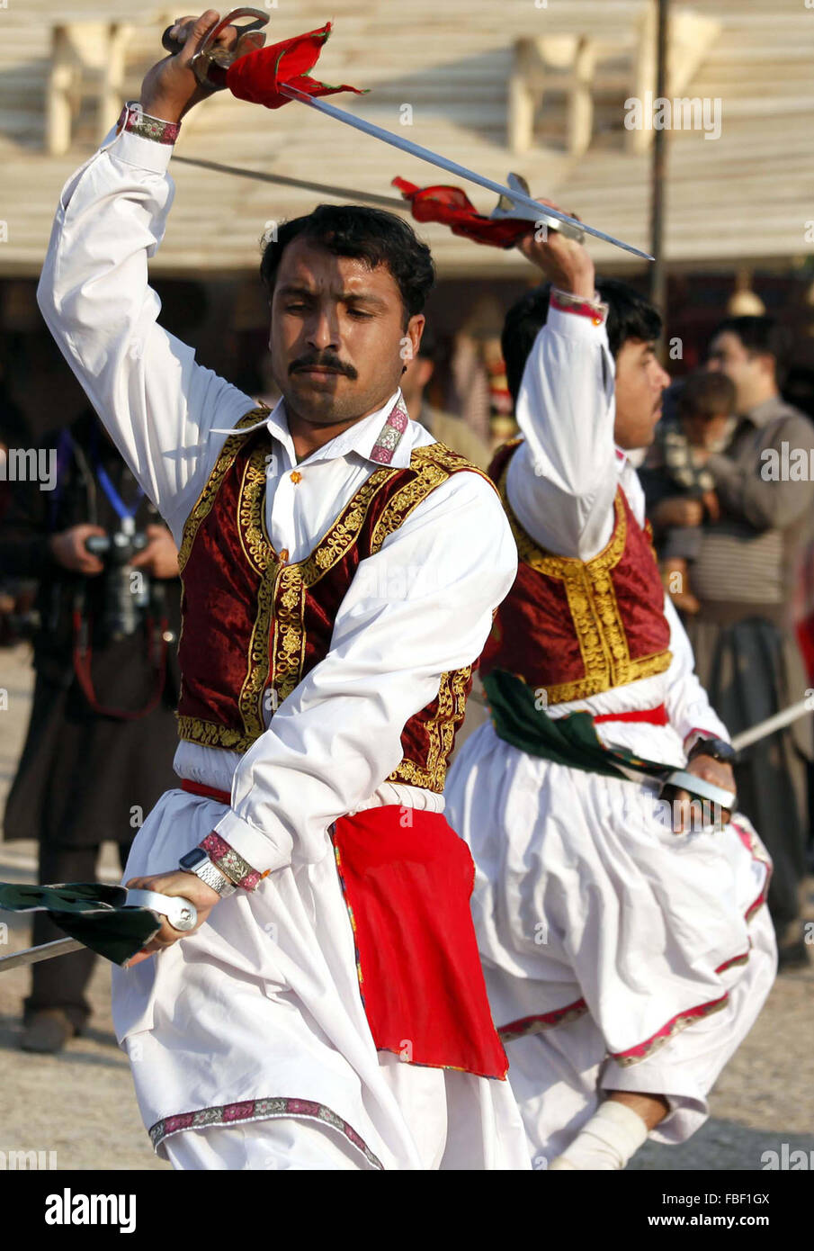 Artists are performing folk dance during to entertain visitors of three ...