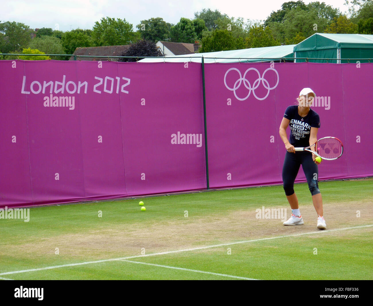 Caroline Wozniacki on the practice courts at Wimbledon Stock Photo - Alamy