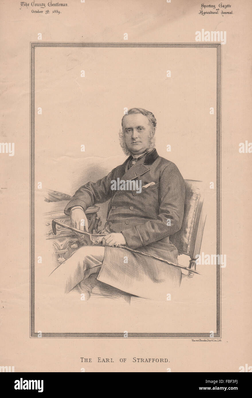 The Earl of Strafford, antique print 1889 Stock Photo - Alamy