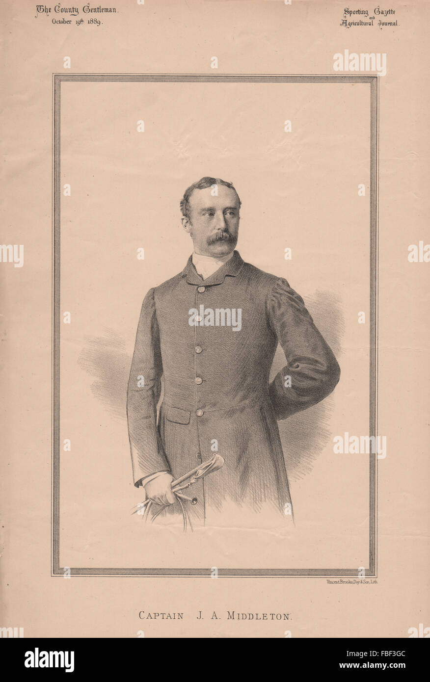Captain J.A. Middleton, antique print 1889 Stock Photo - Alamy