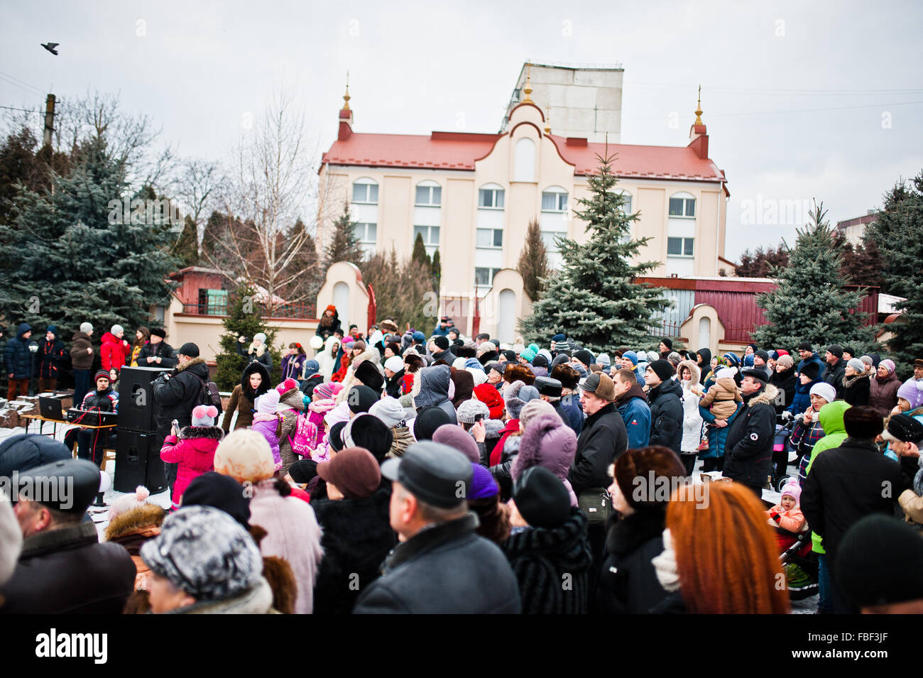 UKRAINE. LVIV - JANUARY 14, 2016: Christmas nativity scene parade of ...