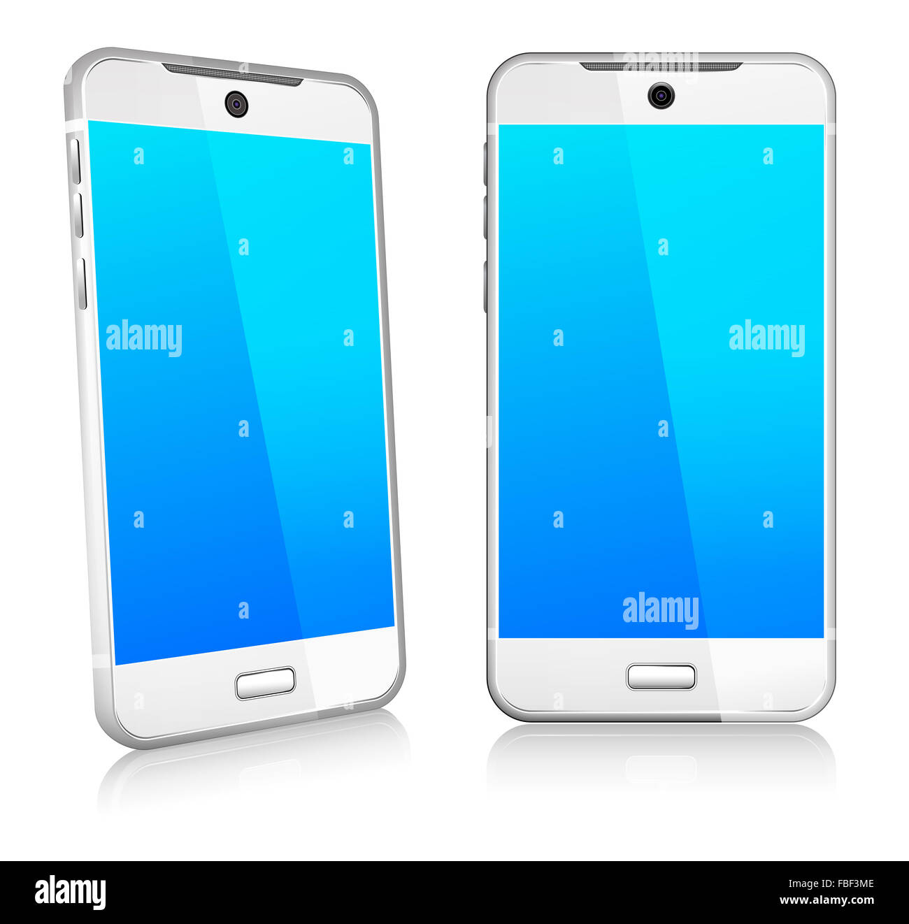 Silver White Phone Cell Smart Mobile 3D and 2D Stock Photo - Alamy