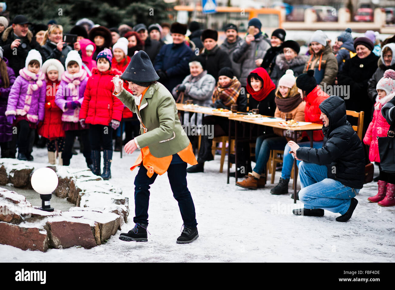 UKRAINE. LVIV - JANUARY 14, 2016: Christmas nativity scene parade of ...
