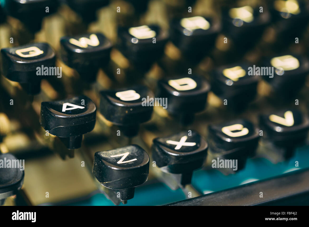 Close Up Toned Photo Of Antique Typewriter Keys. Old Manual Retro Keys ...