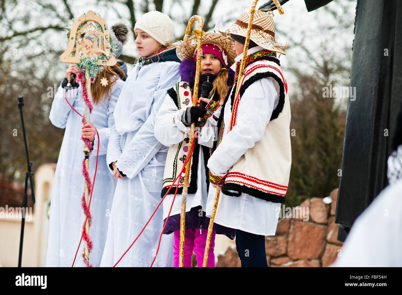 UKRAINE. LVIV - JANUARY 14, 2016: Christmas nativity scene parade of ...