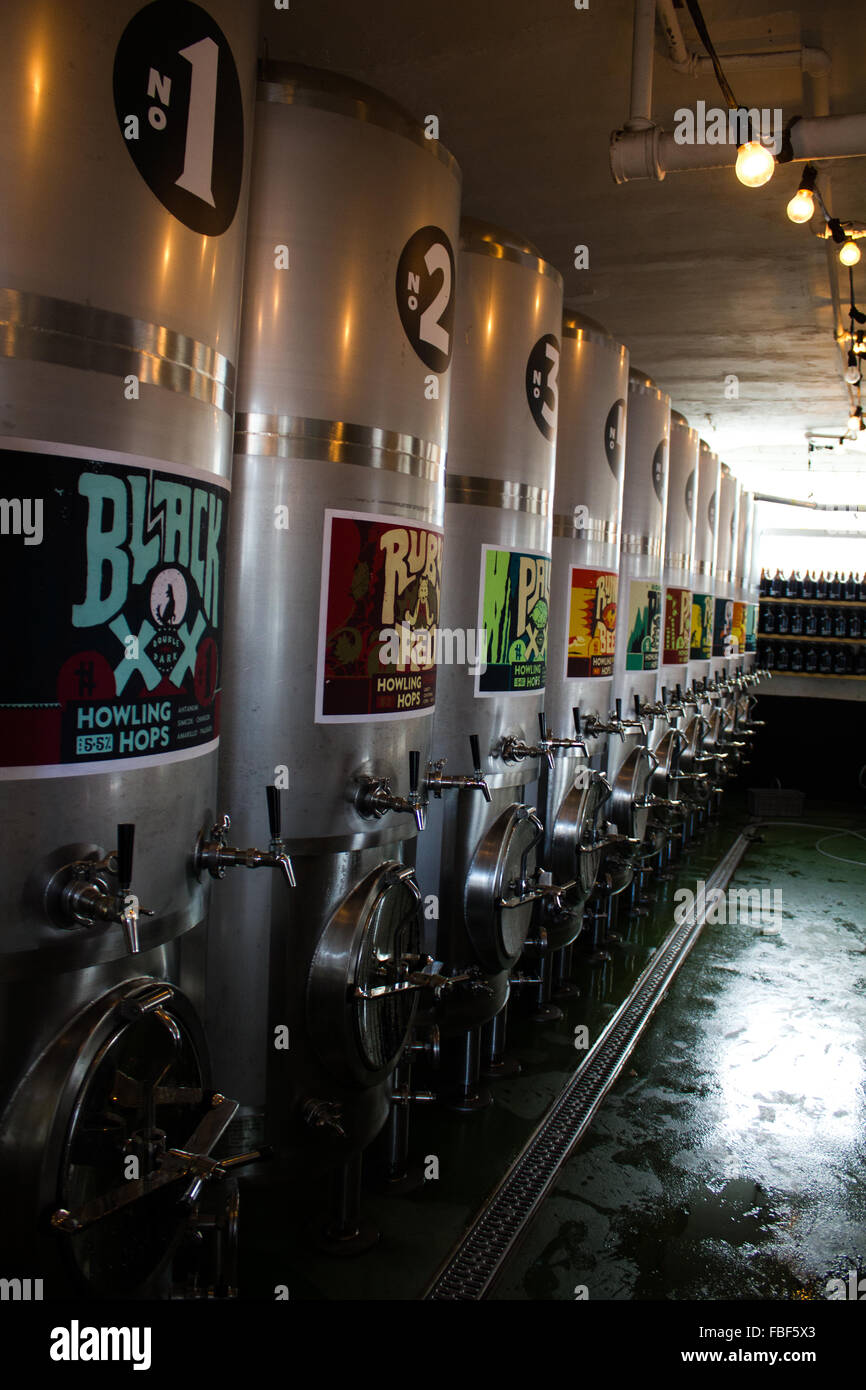 A tank bar at Howling Hops in Hackney Wick, London Stock Photo - Alamy