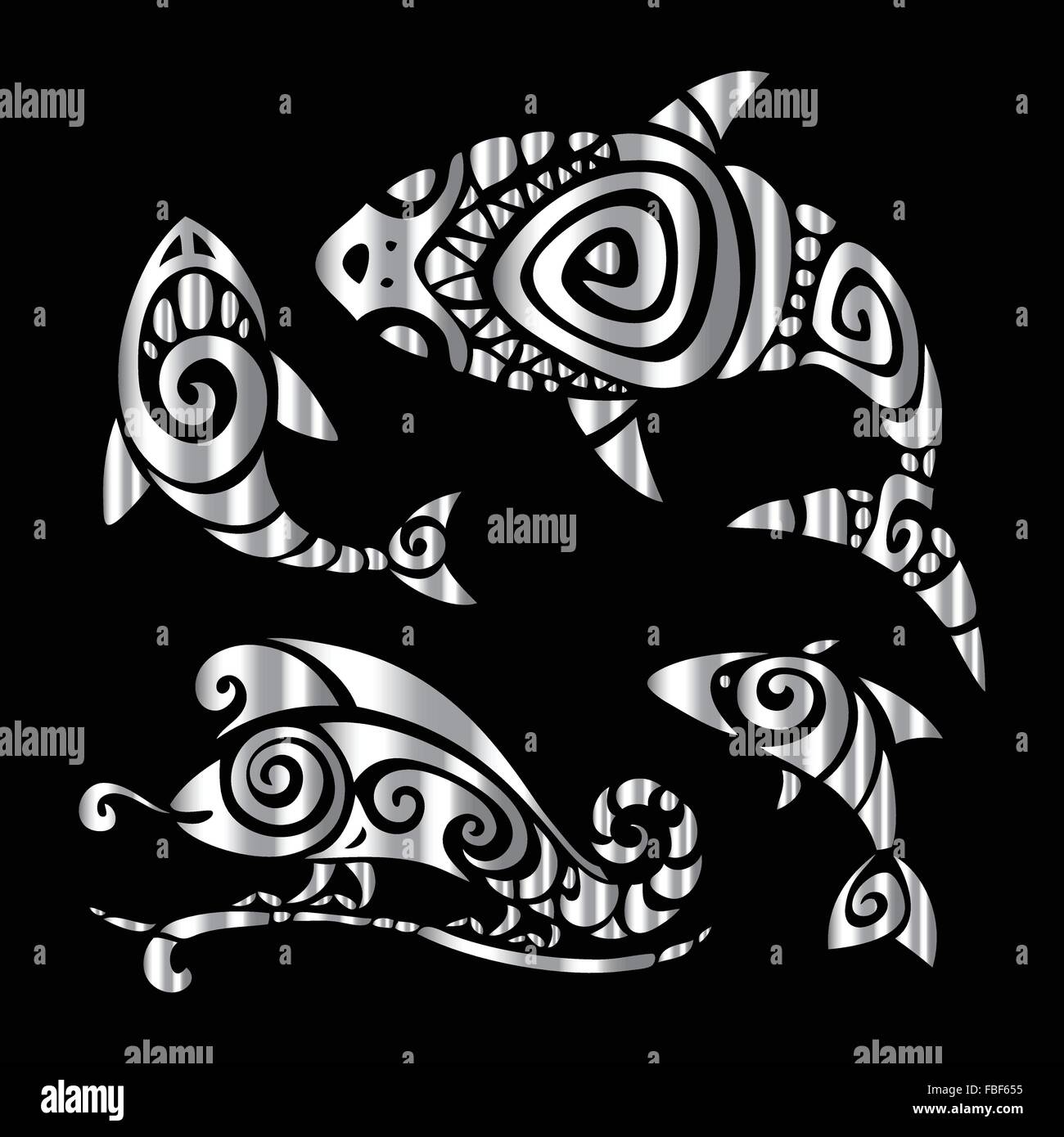 Lizards. Polynesian tattoo style Stock Vector Image & Art - Alamy