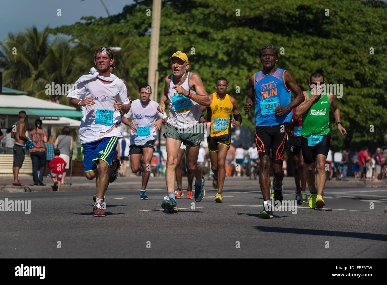 August 2015 half-marathon going through Copacabana, Rio de Janeiro ...