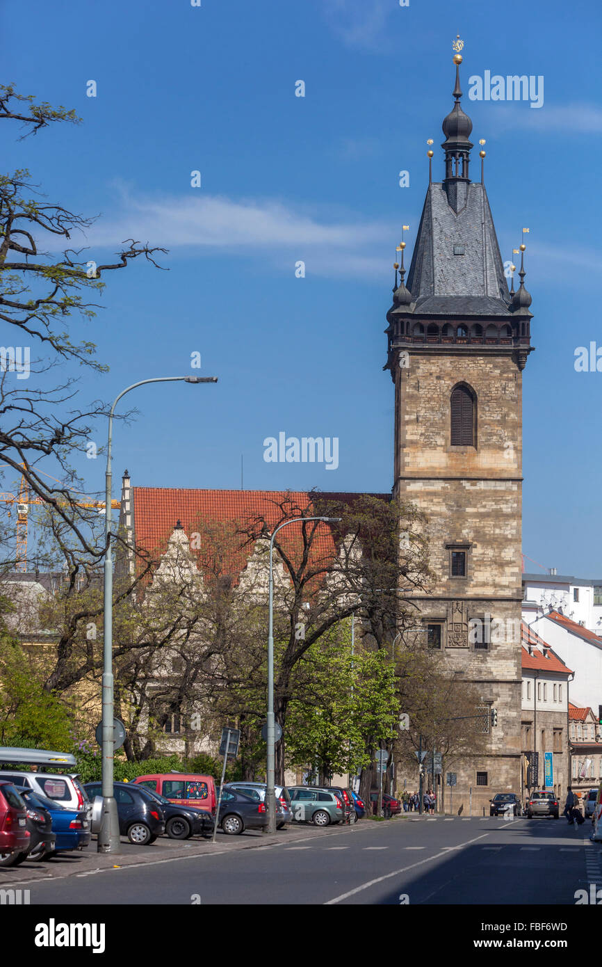 Karlovo Namesti Square, New Town Hall Tower, Charles Square Prague ...