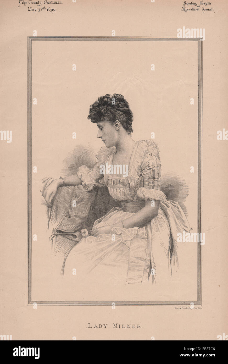 Lady Milner, antique print 1890 Stock Photo - Alamy