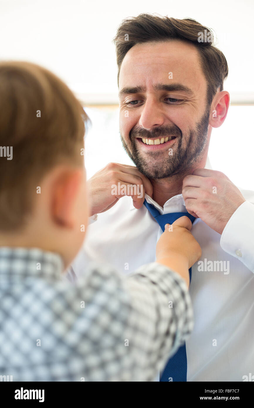 Father and son getting ready Stock Photo - Alamy