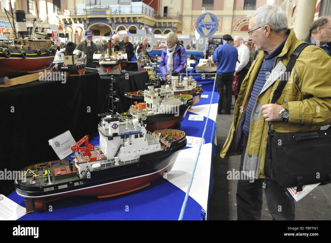 London, UK. 15th Jan, 2016. Model Ships on display at the London Model ...