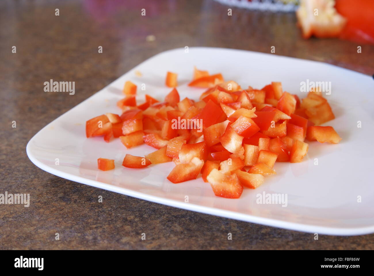 Diced bell pepper hi-res stock photography and images - Alamy