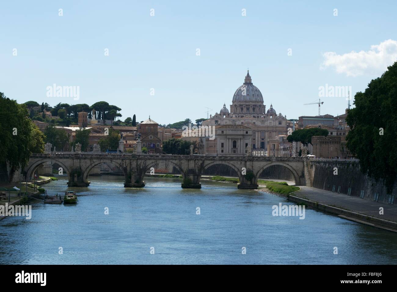 the Tiber River in Rome, looking over the Vatican city Stock Photo - Alamy