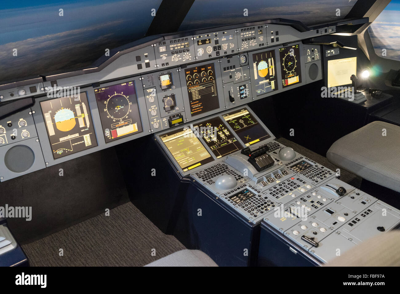 Airbus A-380-800 flight simulator Stock Photo - Alamy