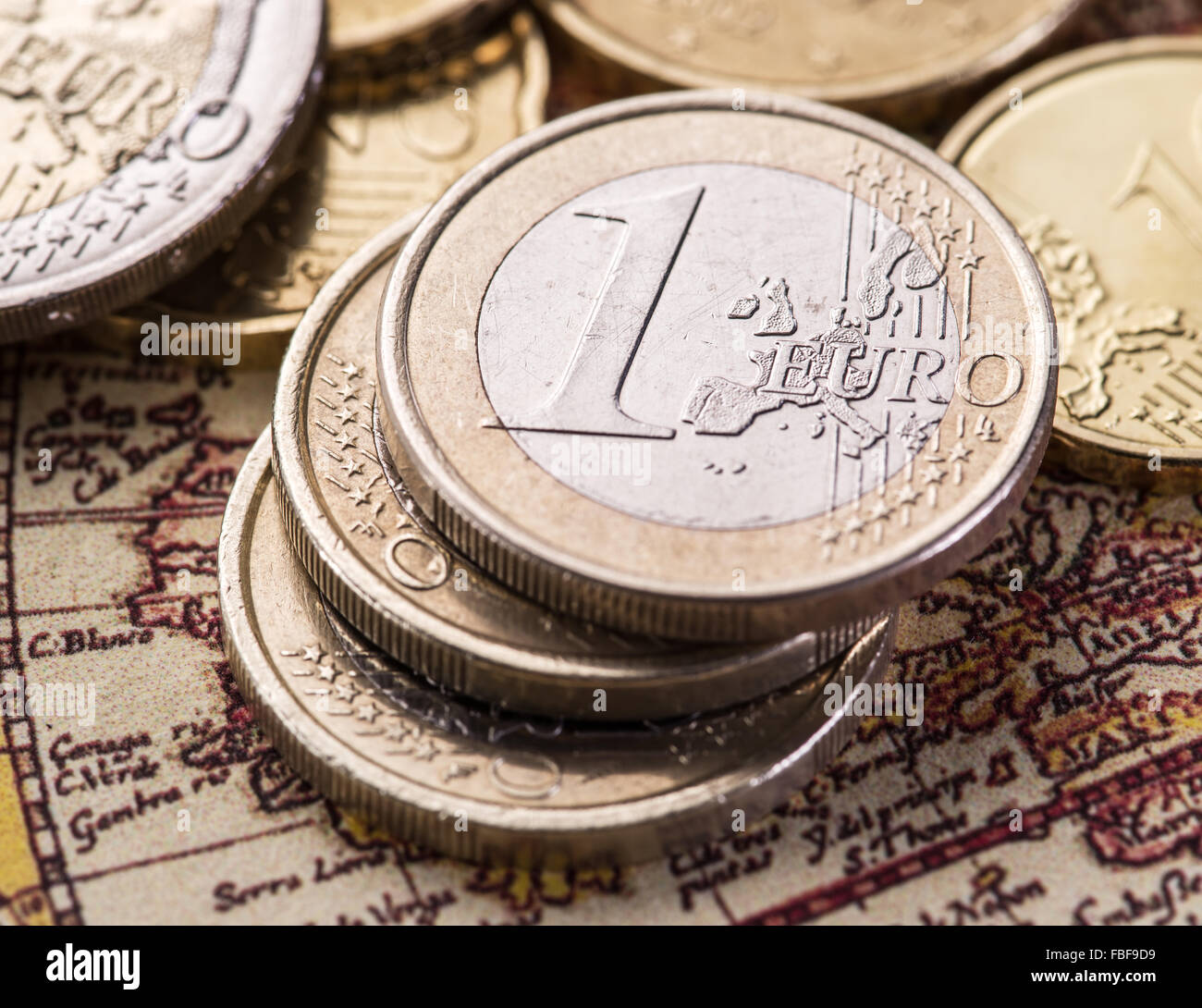 Map of europe euro coins hi-res stock photography and images - Alamy