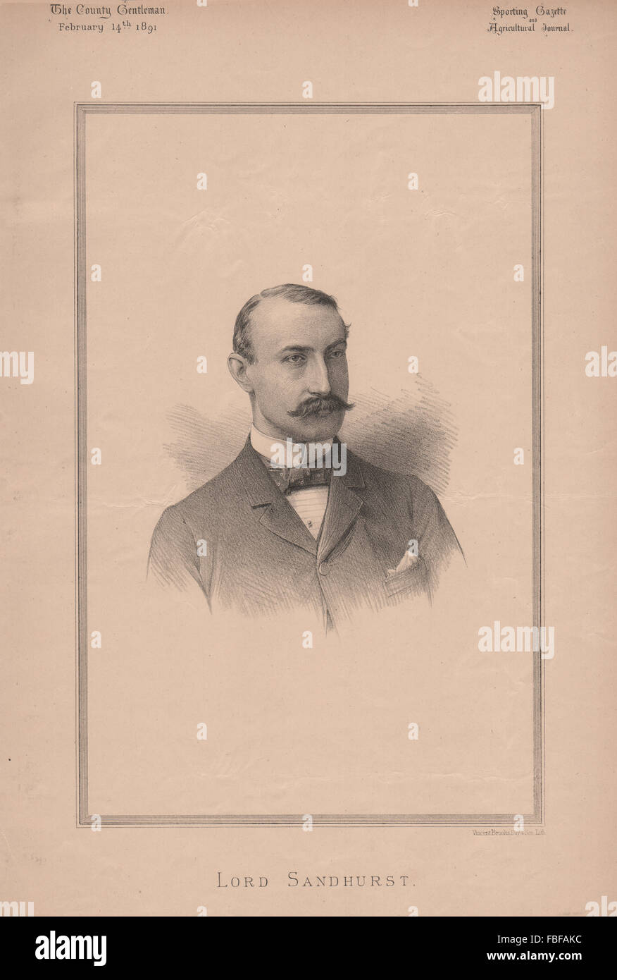 Lord Sandhurst, antique print 1891 Stock Photo - Alamy
