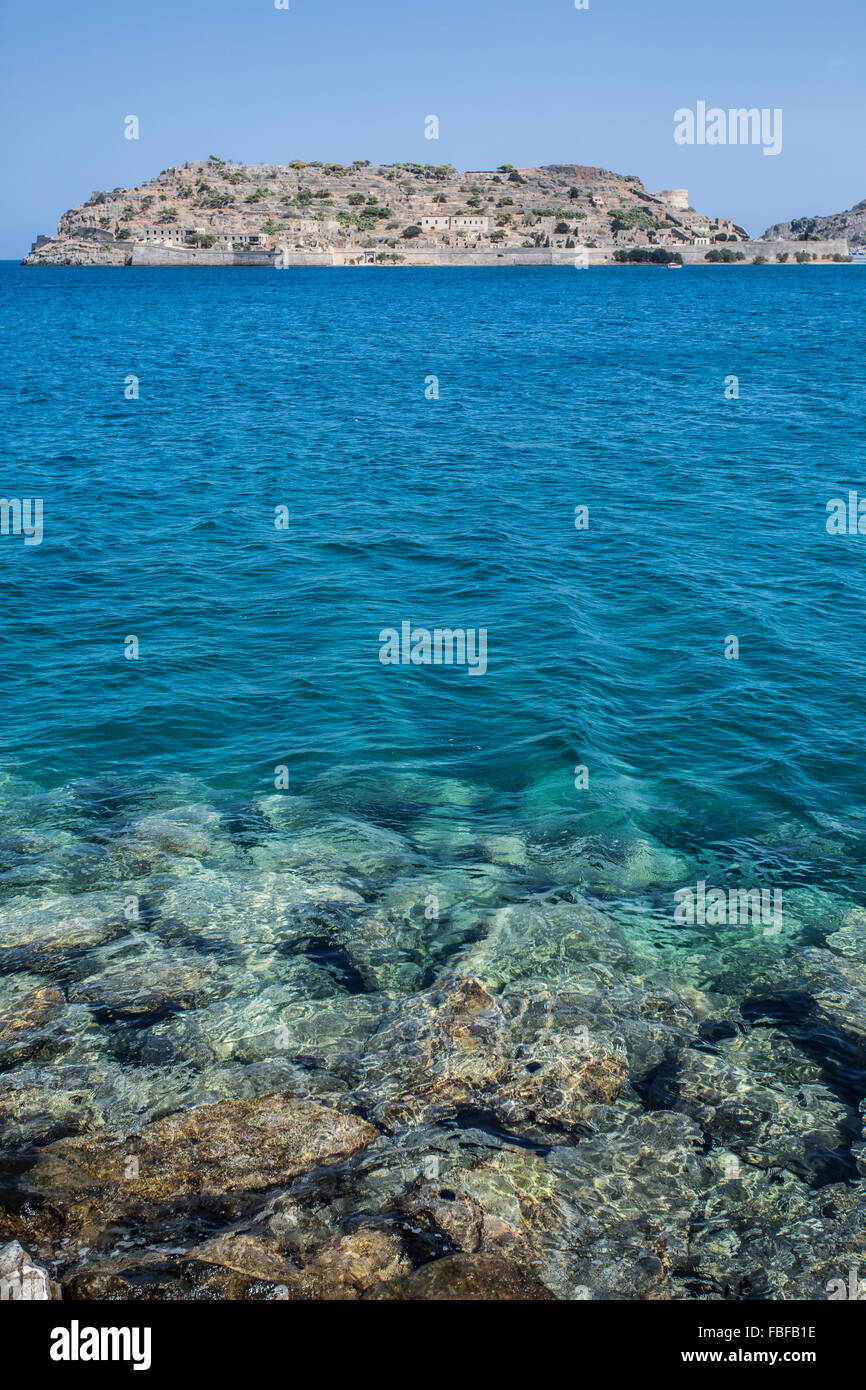 The island of Spinalonga ( Kalydon) in the north-eastern Crete Stock ...