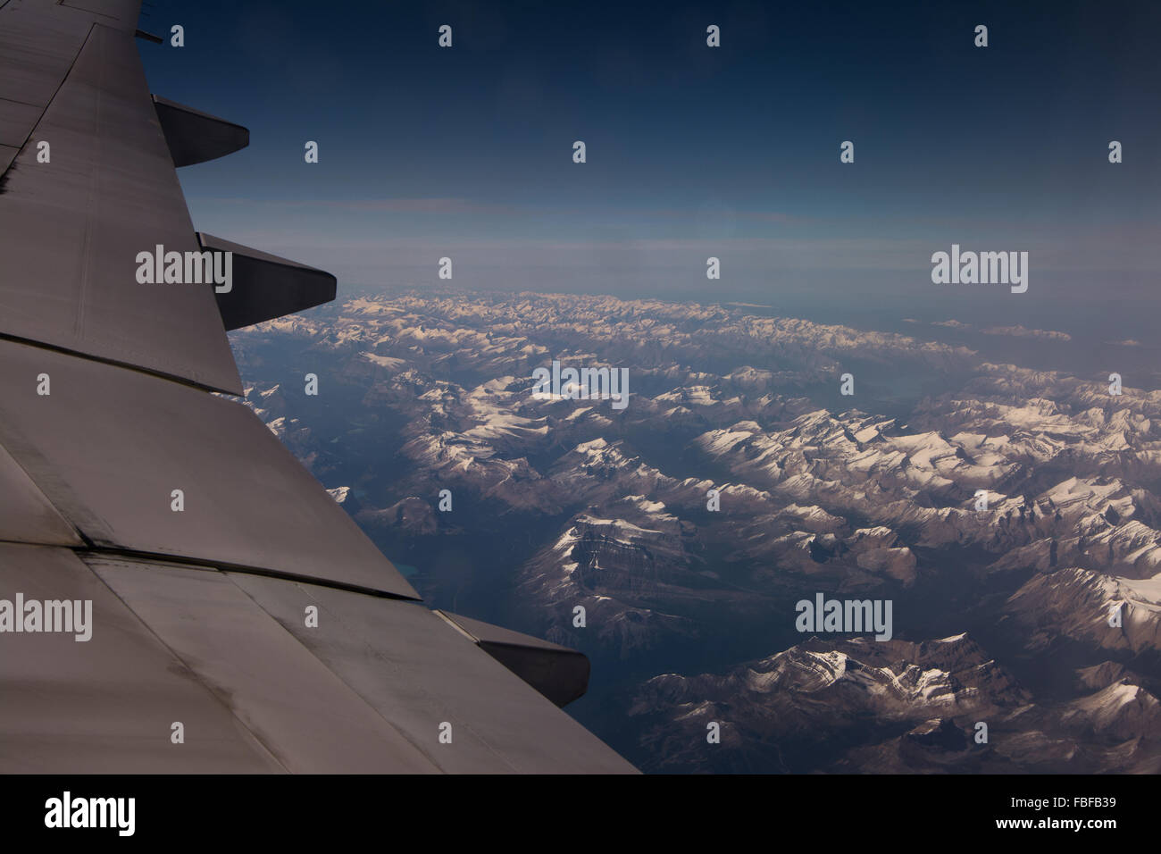 Flying over the Canadian Rockies- View from Plane Stock Photo - Alamy
