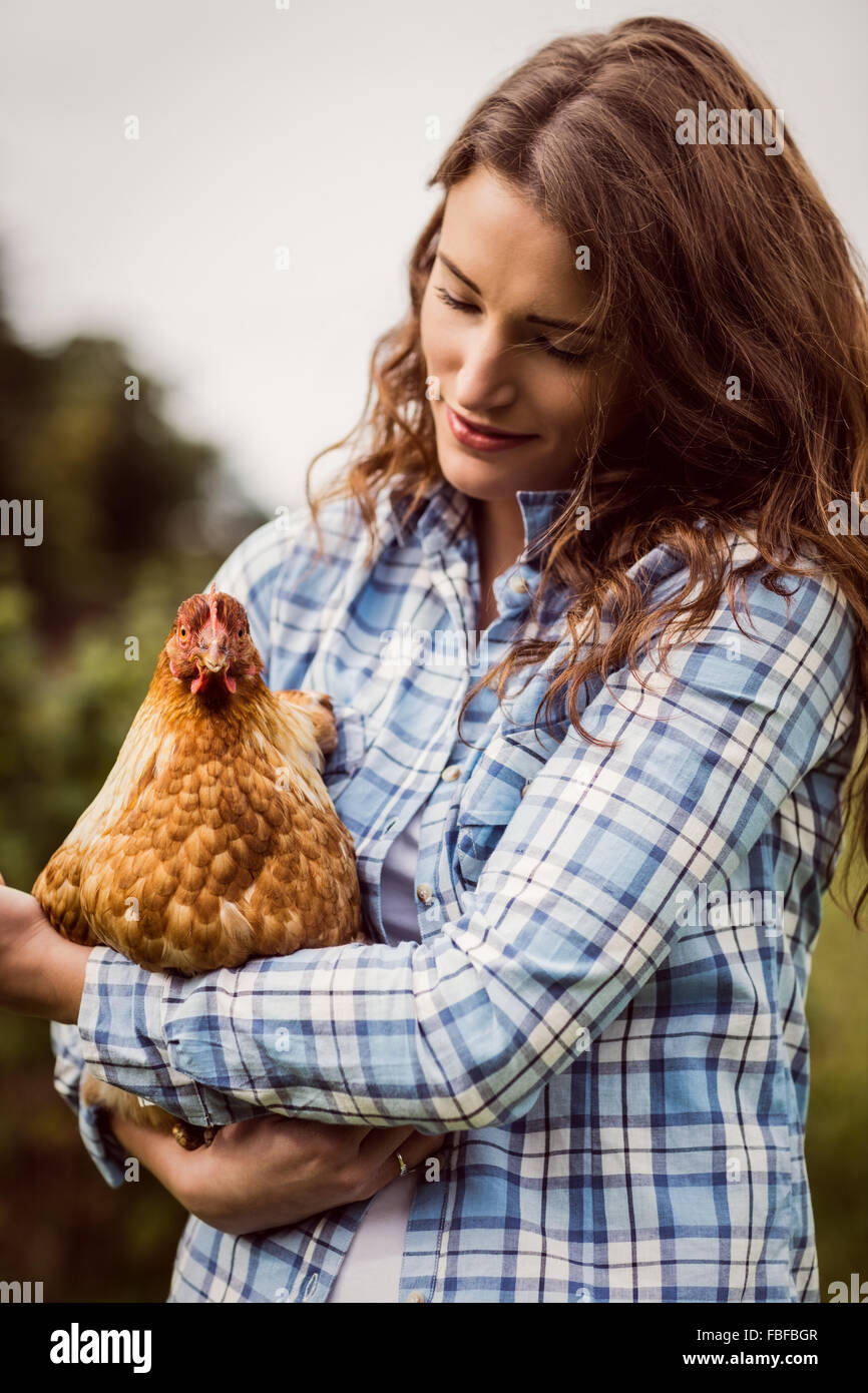Chicken woman garden hi-res stock photography and images - Alamy