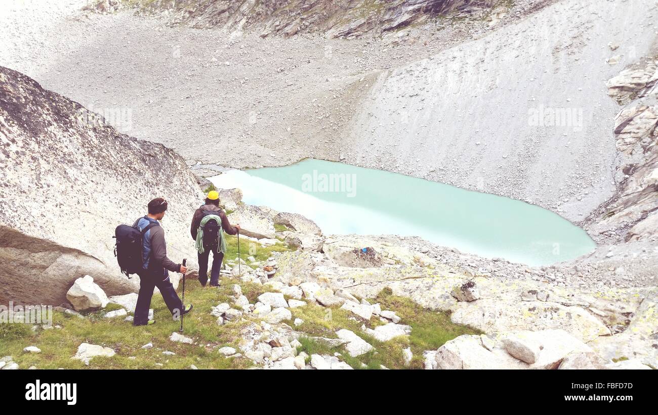 Hikers lake mountain backpack hi-res stock photography and images - Alamy