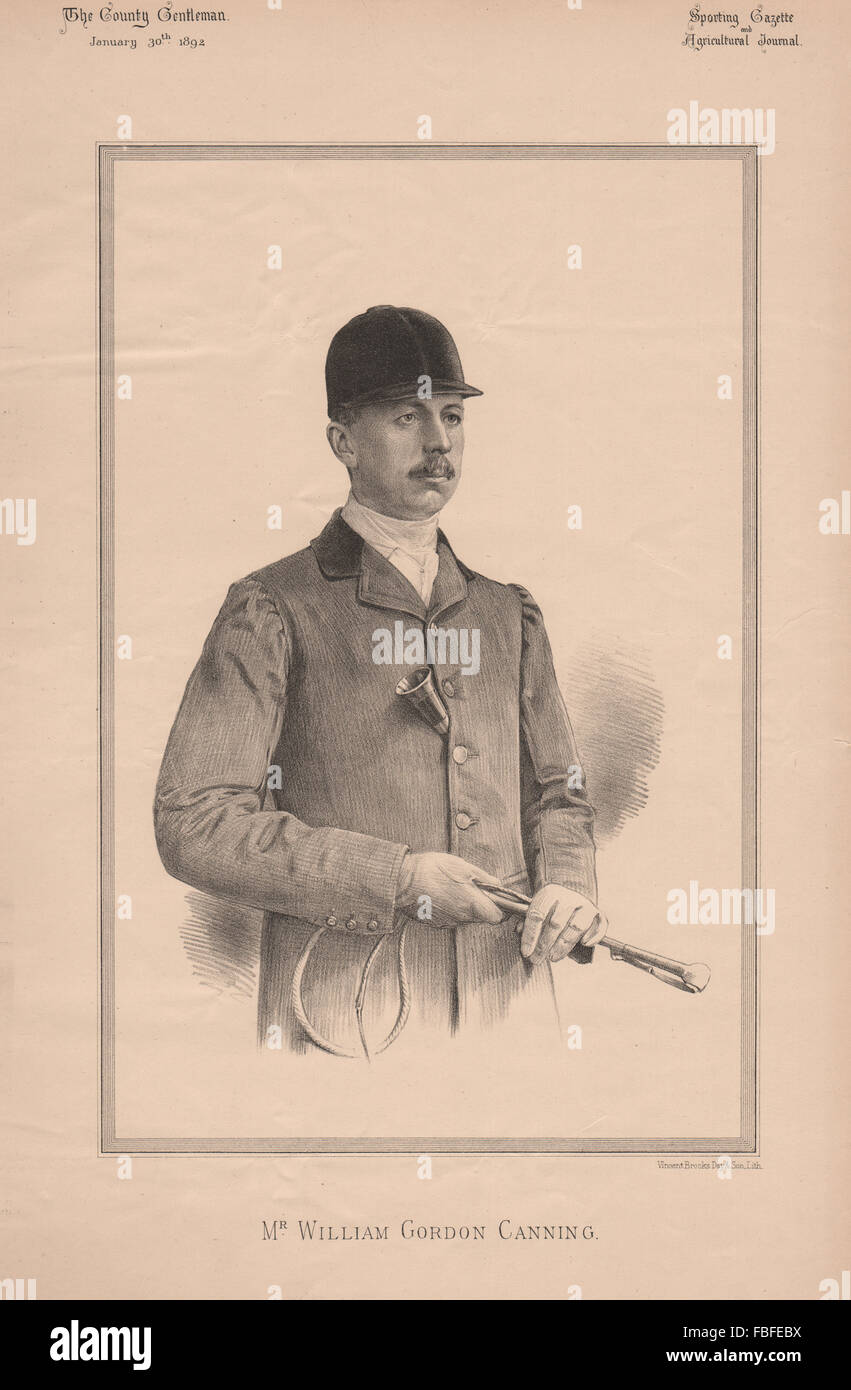 Mr. William Gordon Canning, antique print 1892 Stock Photo - Alamy