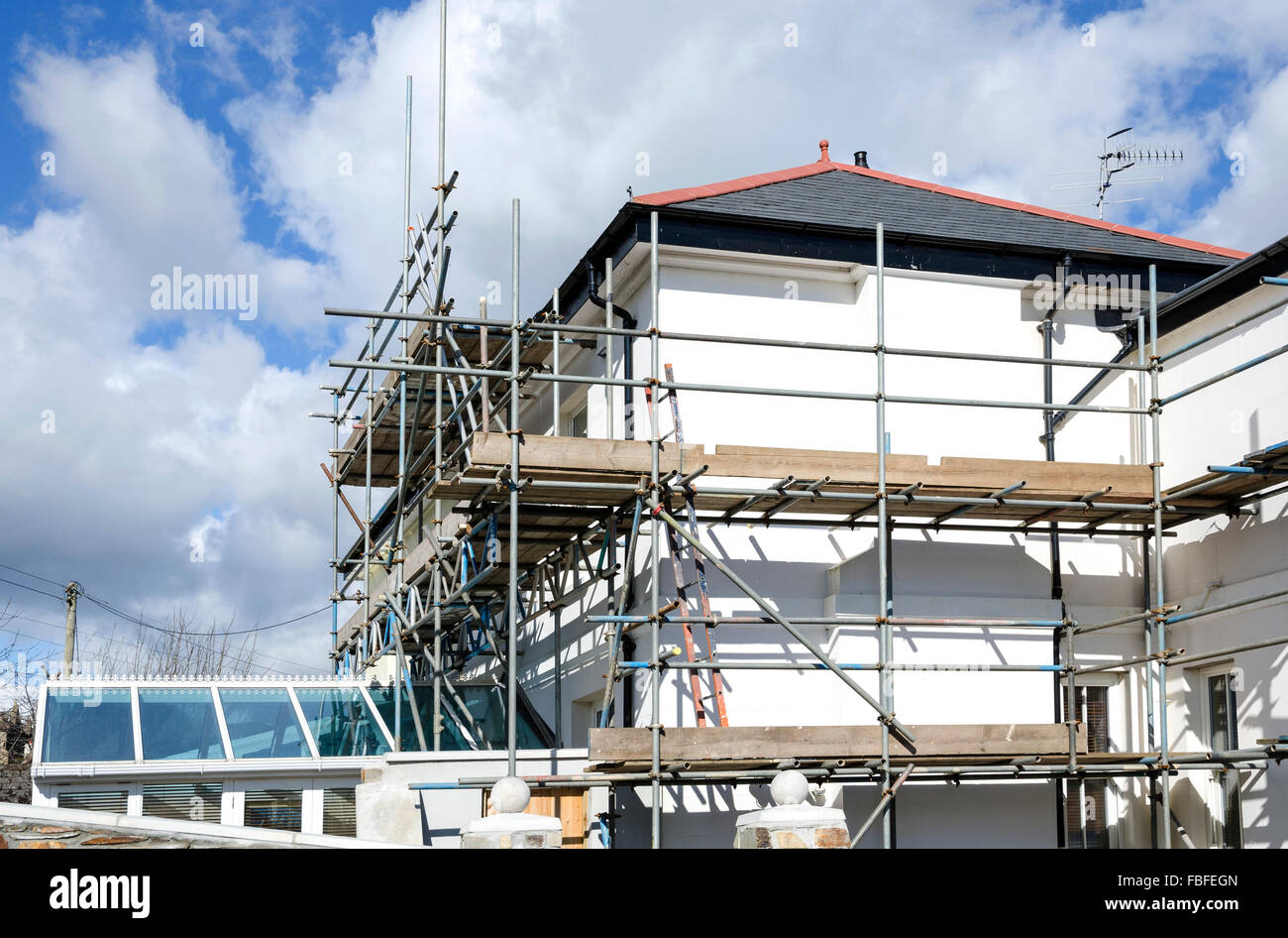 A residential property undergoing building work Stock Photo - Alamy