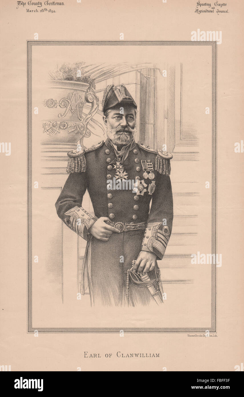 Earl of Clanwilliam, antique print 1892 Stock Photo - Alamy