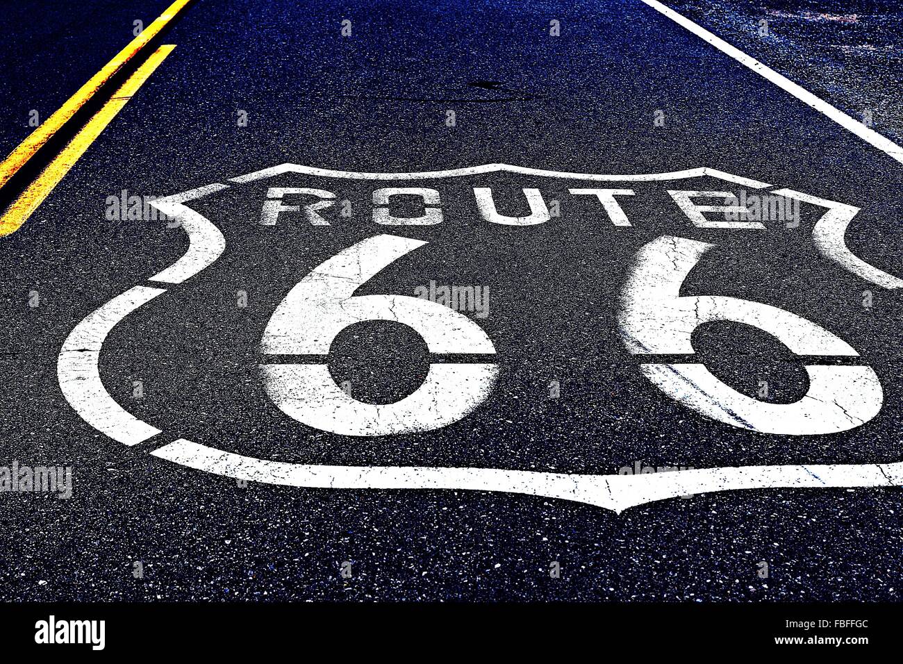 Road sign route 66 hi-res stock photography and images - Alamy