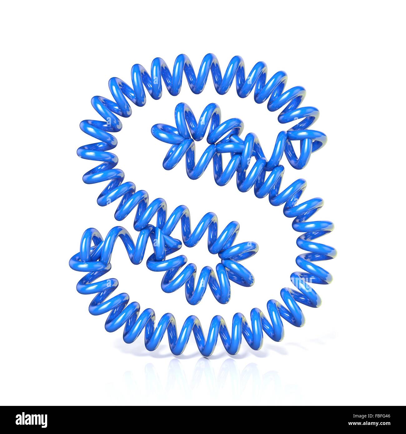 Spring, spiral cable font collection letter - S. 3D render illustration ...