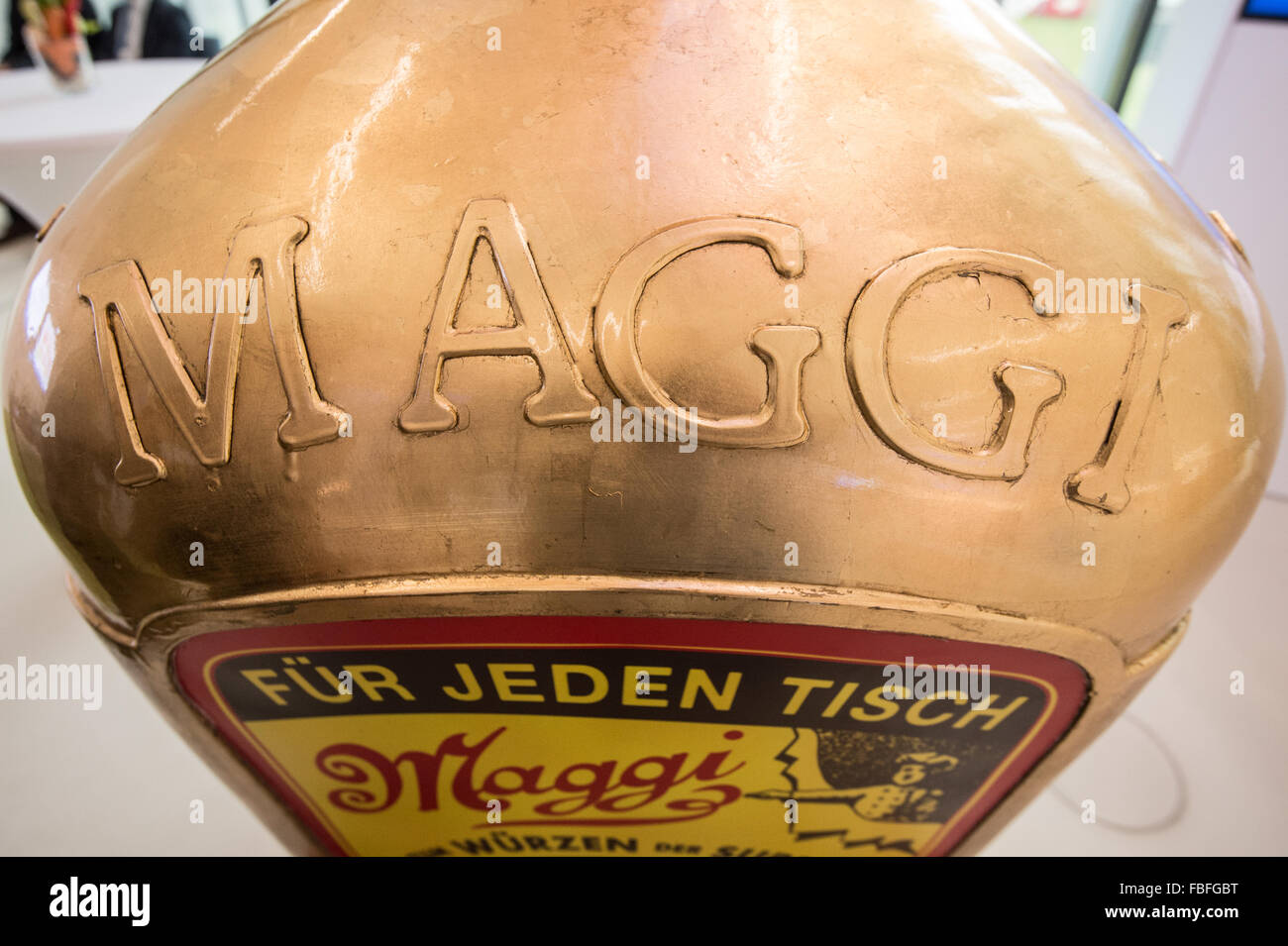 An oversized bottle of Maggi can be seen during a press meeting at ...