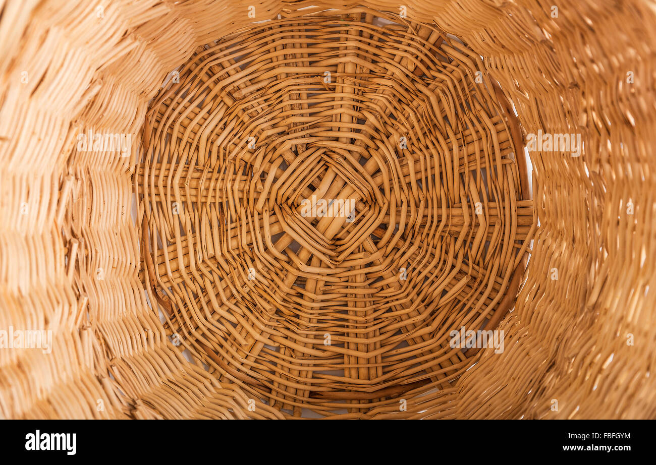 Bottom of a wicker basket Stock Photo - Alamy