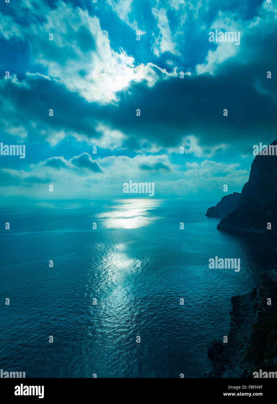 Beautiful sunset over Capri Island ,one of the most attractive ...