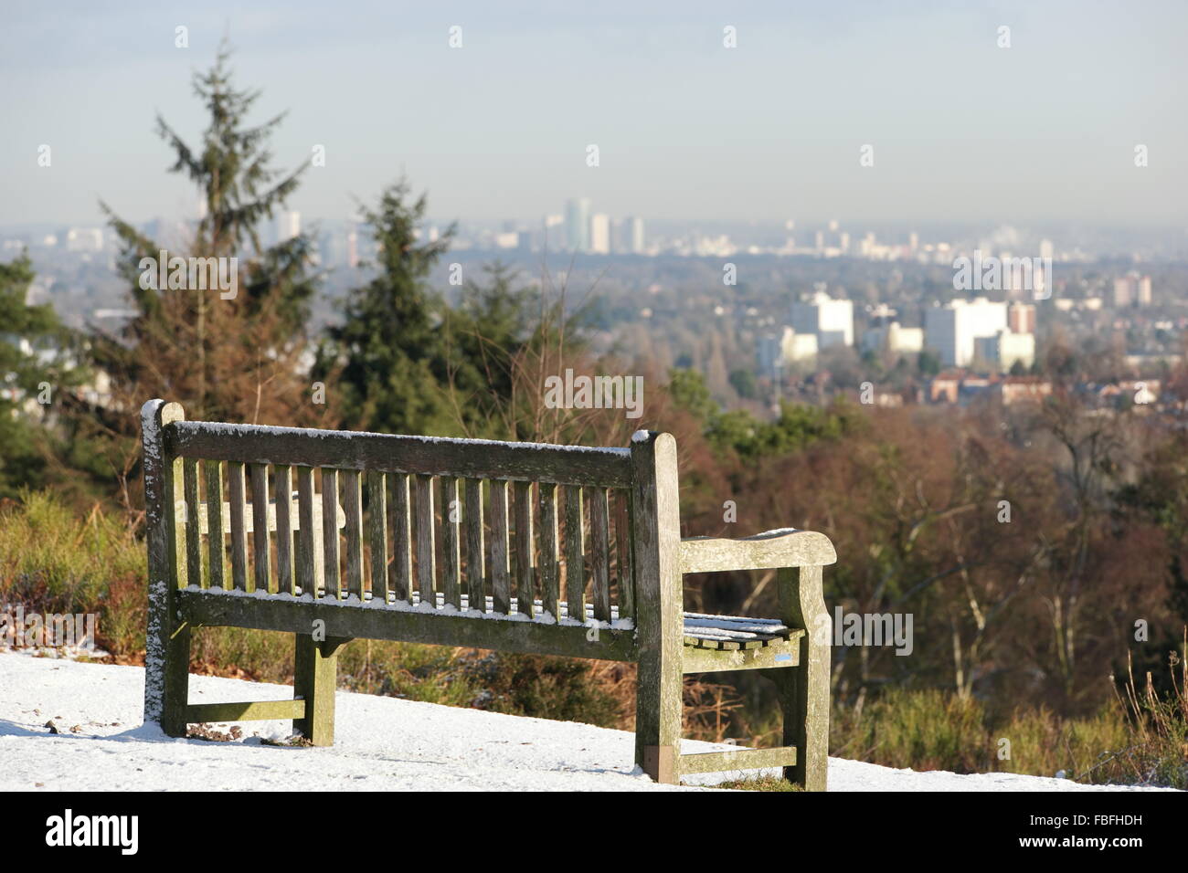 Snow scene in Country Park Stock Photo - Alamy