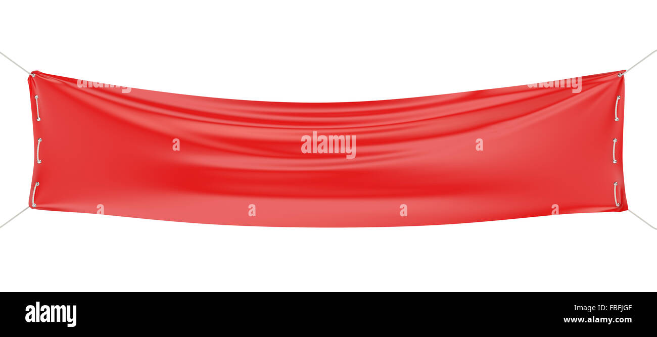 blank red banner isolated on white background Stock Photo - Alamy