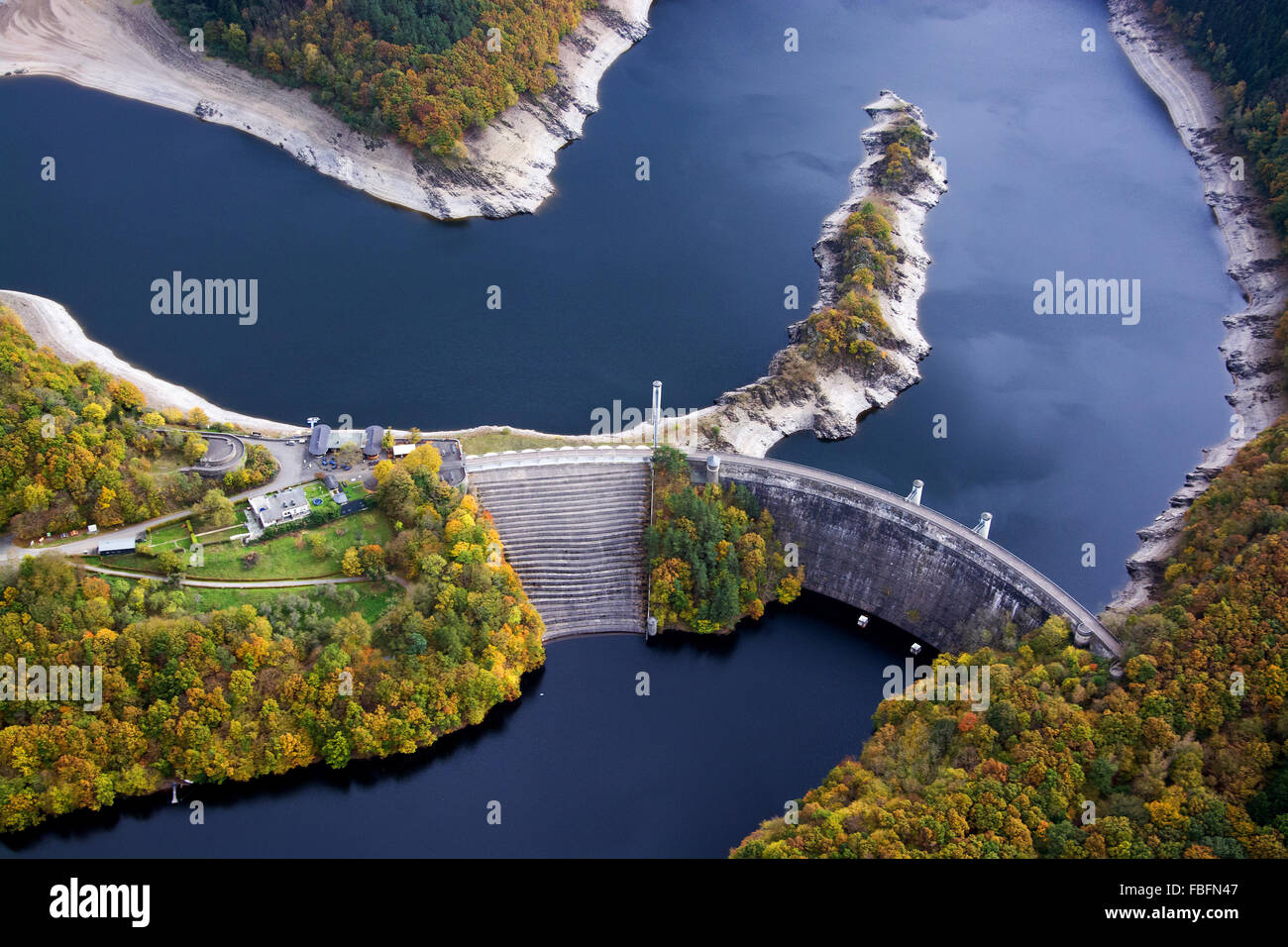 The Urft barrier system that comprises the Urft Dam and Urft Reservoir ...