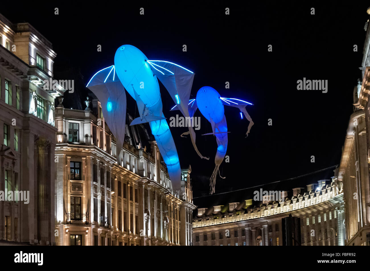 Regent Street illuminated with art installations as part of Lumiere ...