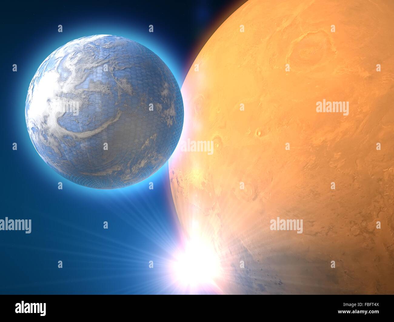 Planets in another galaxy, space, science fiction Stock Photo - Alamy